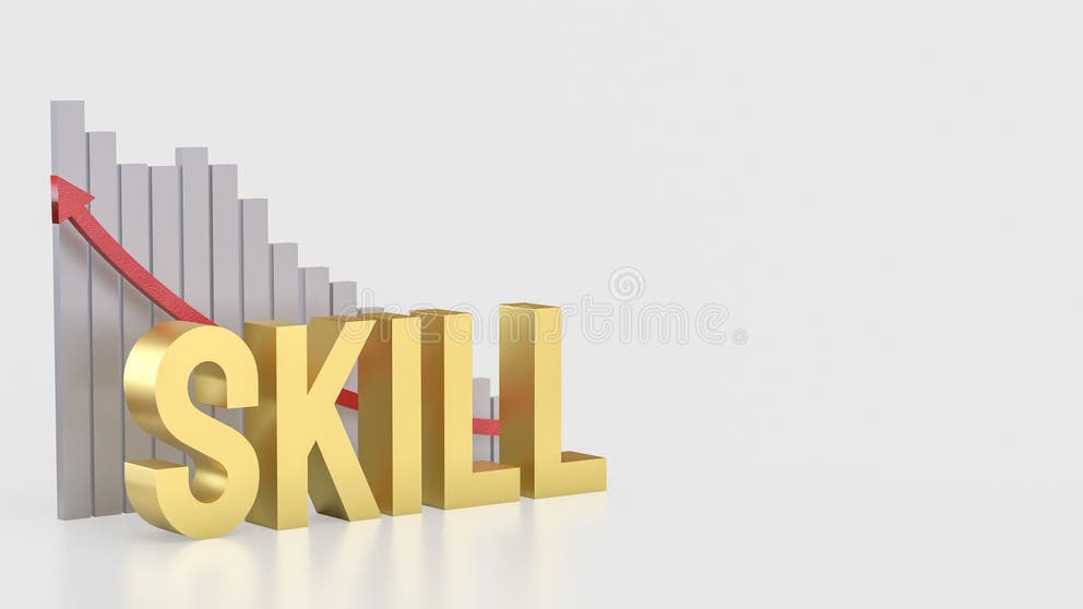 The Gold Skill and Chart for Business Concept 3d Rendering Stock ...