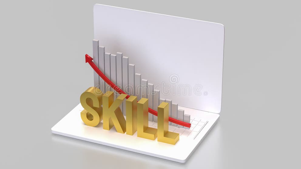 The Gold Skill and Chart for Business Concept 3d Rendering Stock ...