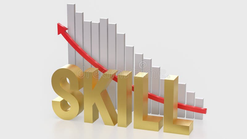 The Gold Skill and Chart for Business Concept 3d Rendering Stock ...