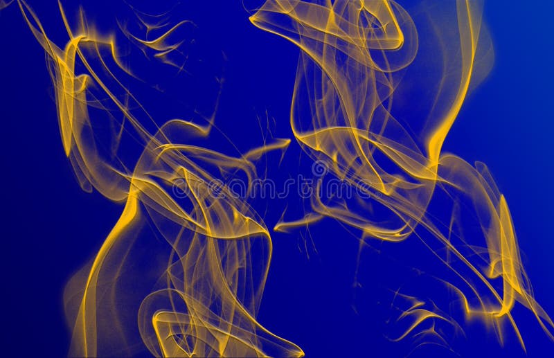 Gold Smoke on a Blue Background Stock Illustration - Illustration of ...