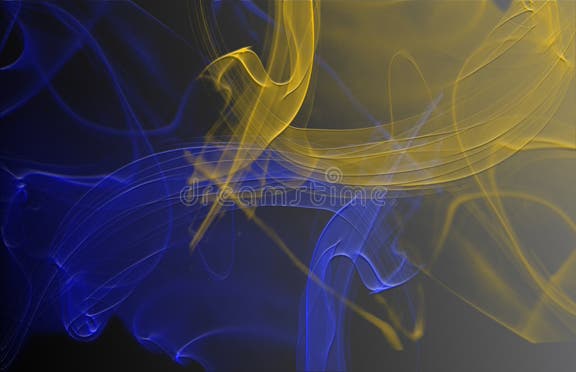 Gold Smoke on a Blue and Dark Background Stock Illustration ...