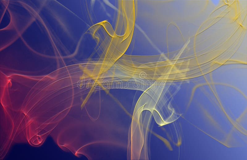 Gold Smoke on a Blue and Red Background Stock Illustration ...