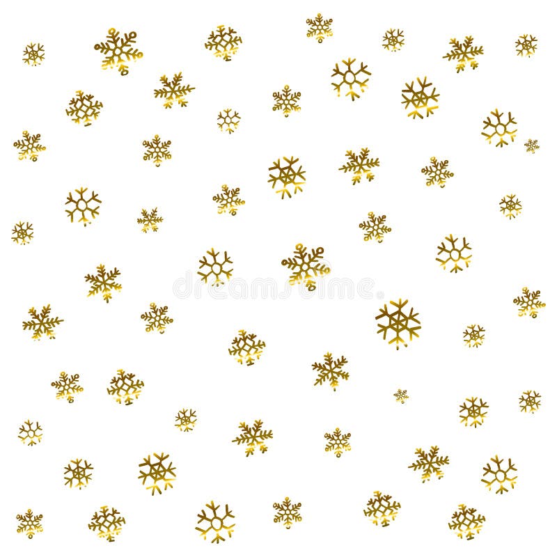 Gold Snowflake Seamless Pattern. Vector Illustration. Beautiful ...