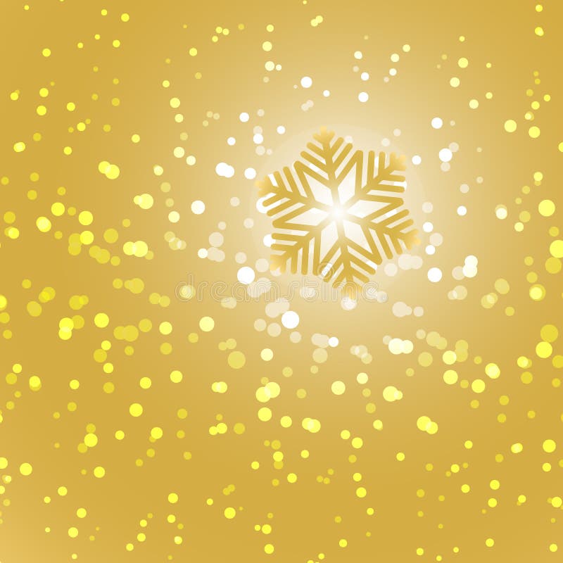 Gold Snowflake and Snow Abstract Background Stock Vector - Illustration ...