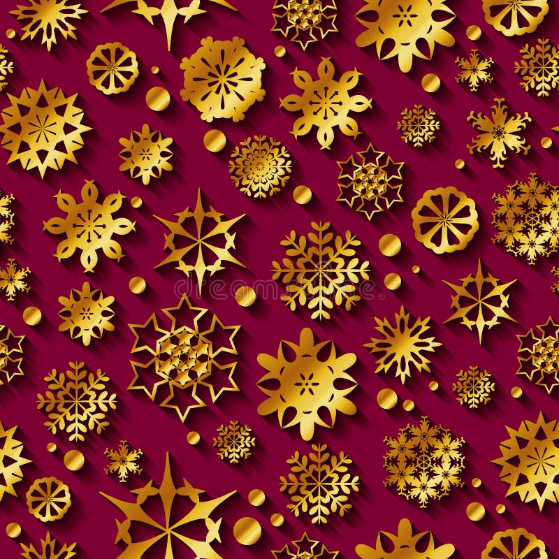 Gold Snowflakes Seamless Vector Pattern. Texture for Wallpapers ...
