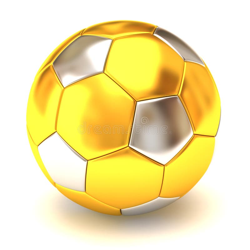 Gold soccer ball stock illustration. Illustration of hobby - 13416849