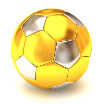 Gold soccer ball stock illustration. Illustration of hobby - 13416849
