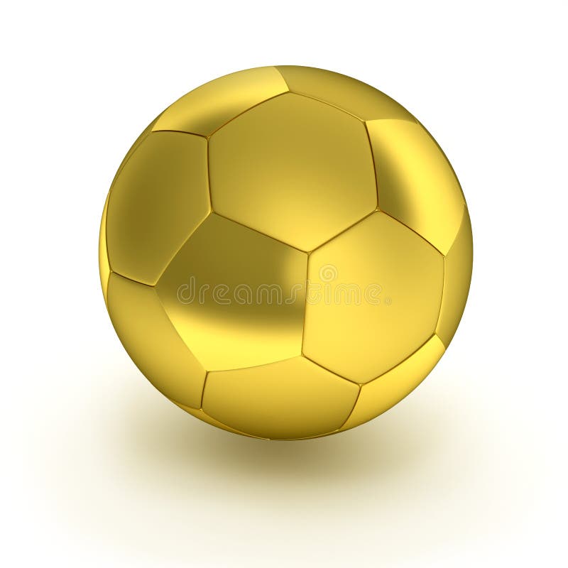 Gold soccer ball stock illustration. Illustration of hobby - 13416849