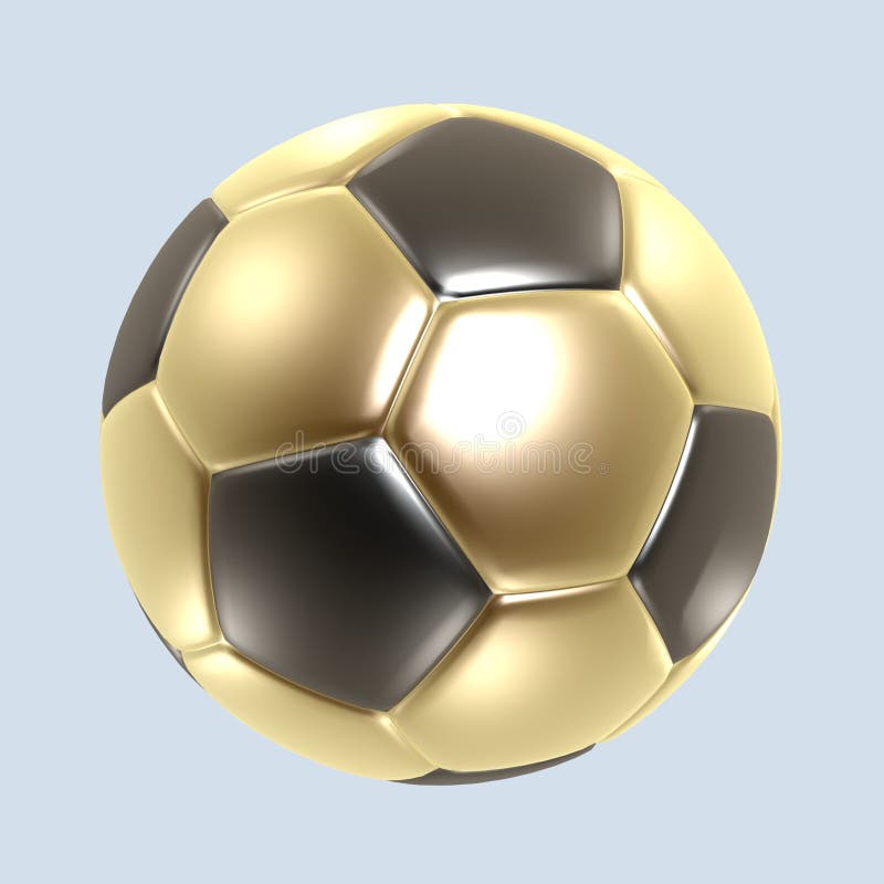 Gold Soccer Ball on White Background Stock Illustration - Illustration ...
