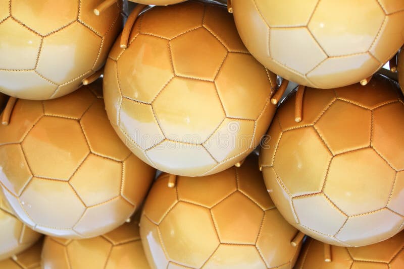 Gold Soccer Balls stock image. Image of exercise, glossy - 40091389