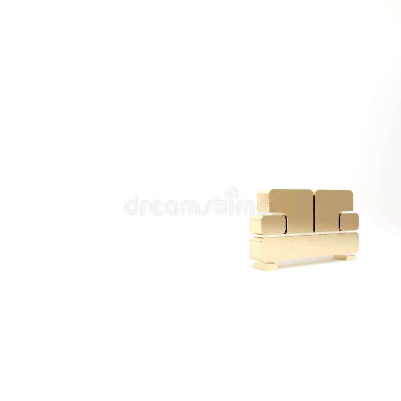 Gold sofa stock illustration. Illustration of three, living - 11786692