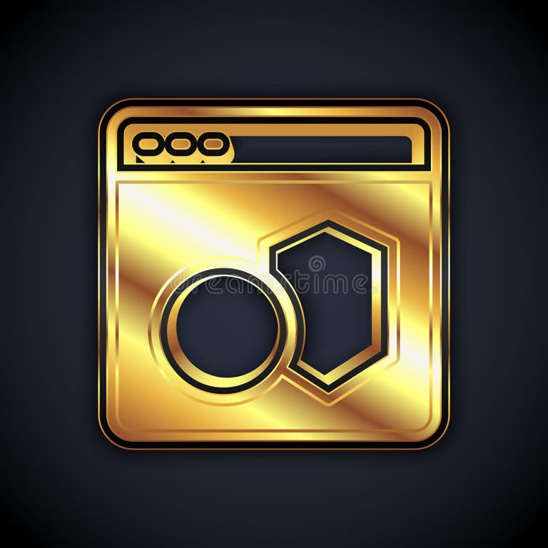 Gold Software, Web Developer Programming Code Icon Isolated on Black Background. Javascript ...