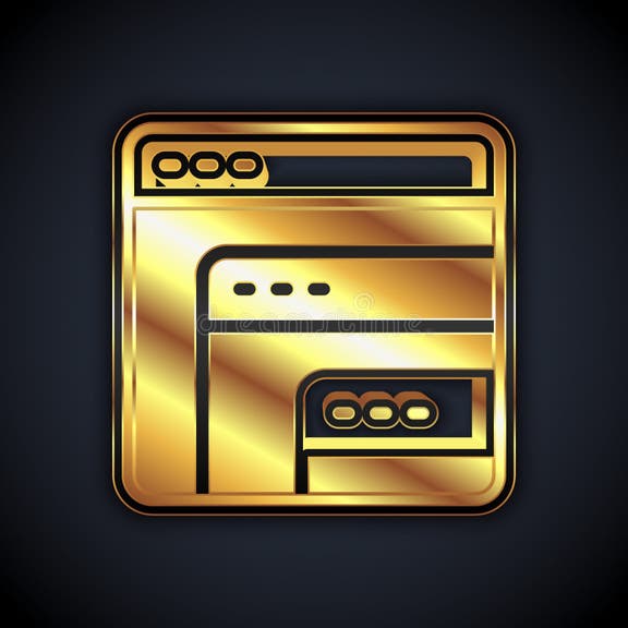 Gold Software, Web Developer Programming Code Icon Isolated on Black Background. Javascript ...