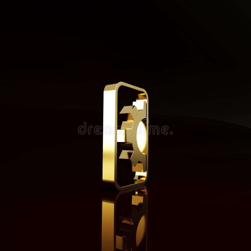 Gold Software, Web Developer Programming Code Icon Isolated on Black ...