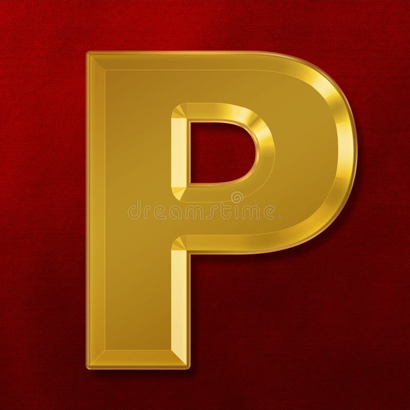 Gold Solid Alphabet Letter P Collection Stock Illustrations – 3 Gold ...