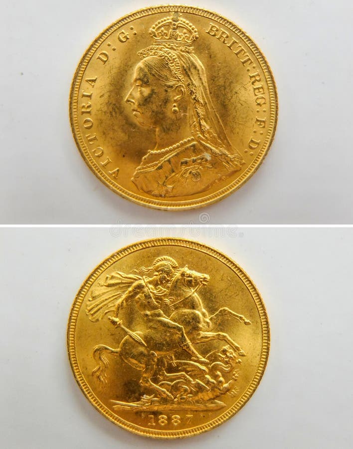 Gold sovereign coin 1887 stock photo. Image of sovereign - 140300240