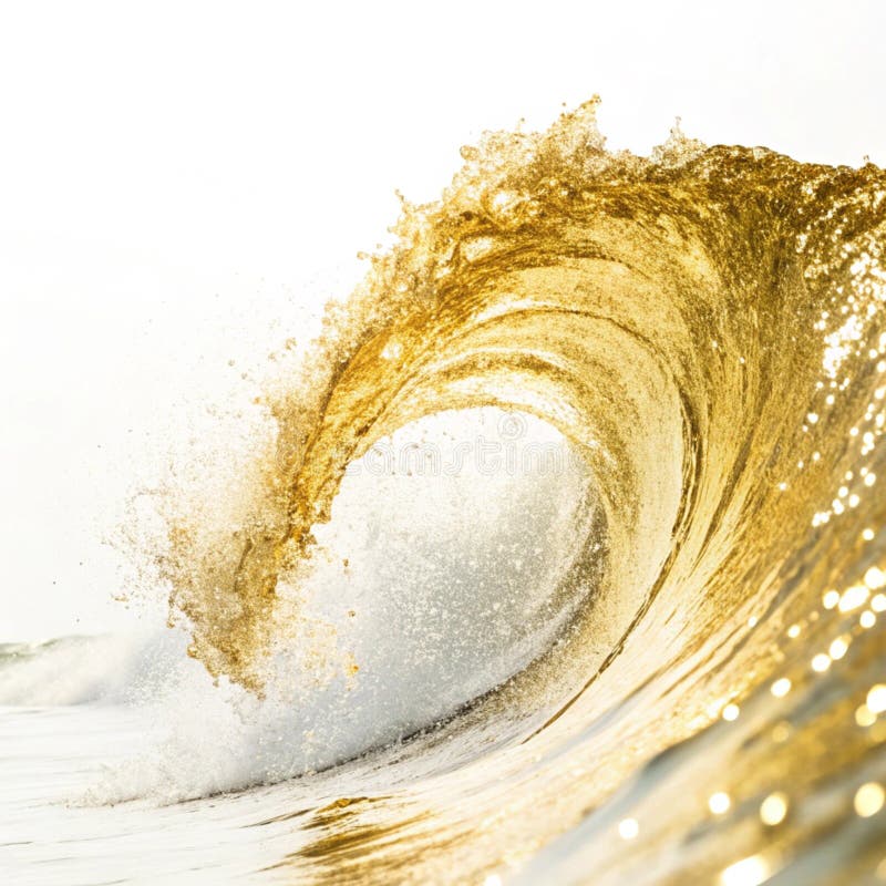 Gold Sparkle Wave Isolated on White Background Stock Illustration ...