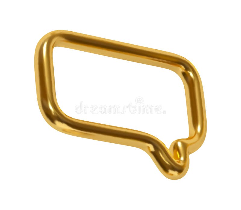 Gold Speech Bubbles. Minimal Chat Golden Dialog Bubble Line Icon Stock ...
