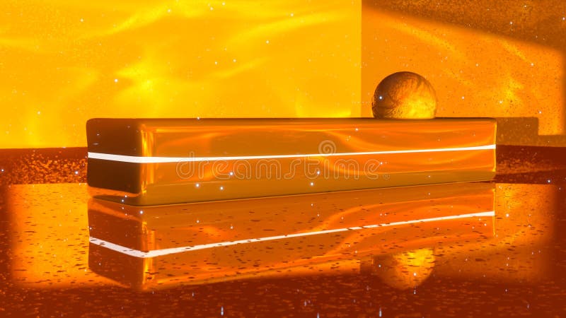 A Gold Sphere Inside a Grooved Metal Stand. Abstract Composition Stock ...