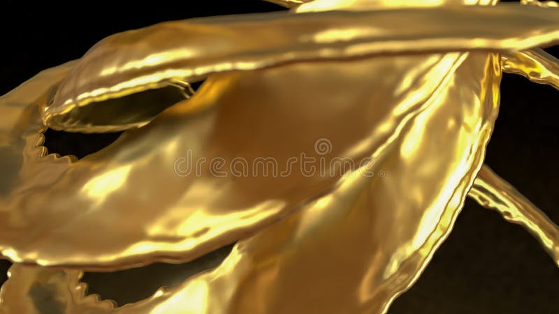 The Gold Splash on Black Background for Abstract Concept 3d Rendering ...