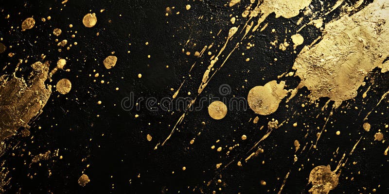Gold Splatter on Black Luxury Texture Background Stock Illustration ...