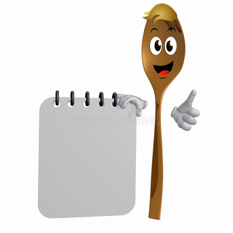 Gold Spoon Fork Character with Blank Comic Balloon Stock Illustration ...