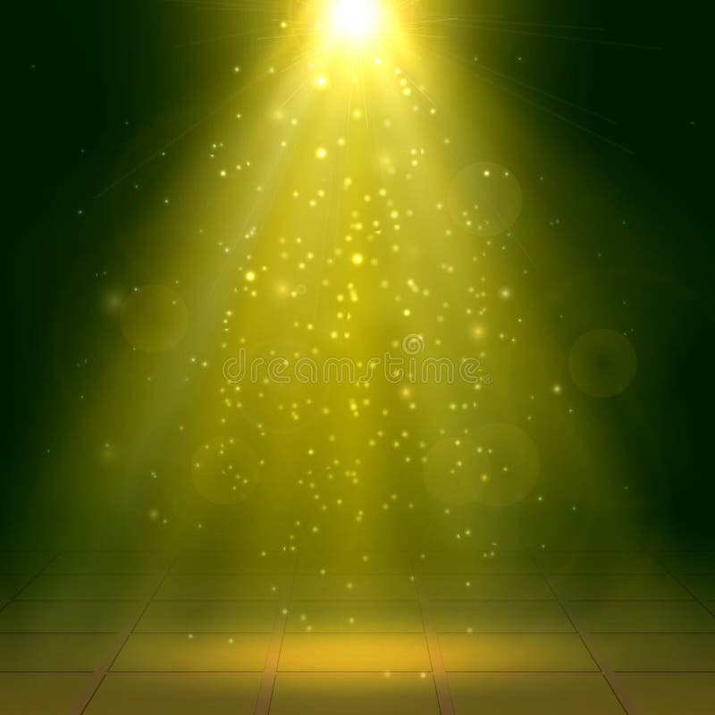 Gold Spotlights, Ray, Fog, Smoke, Disco, Light Effects, Vector ...