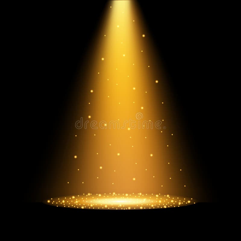 Gold Spotlights. Scene. Light Effects Stock Vector - Illustration of ...
