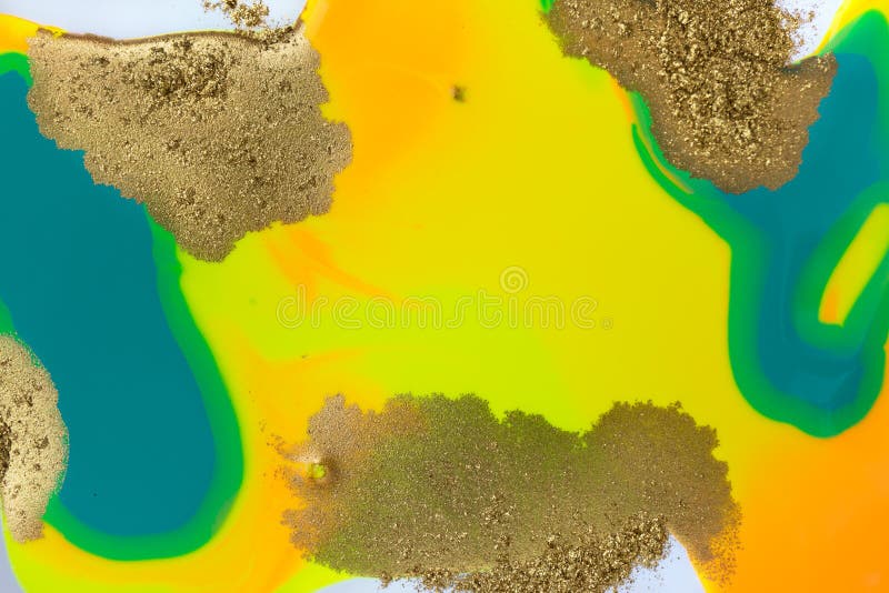 Gold Spots on Smudges of Paint Background. Abstract Pattern. Stock ...