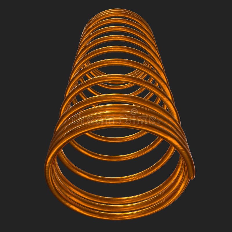 Gold spring 3d stock illustration. Illustration of jump - 117398407