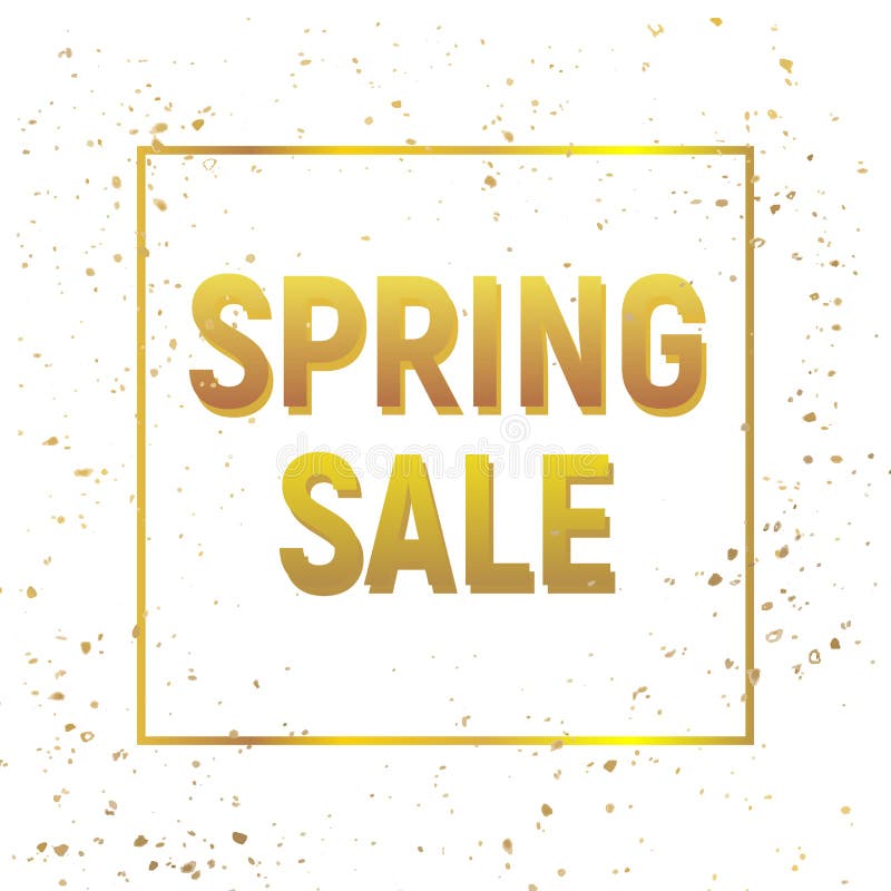Gold Spring Sale with Frame Stock Vector - Illustration of fashion ...