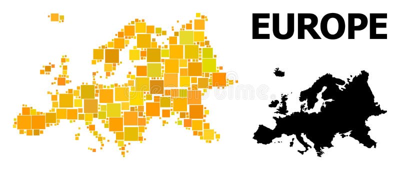 Gold europe map stock illustration. Illustration of european - 7036338