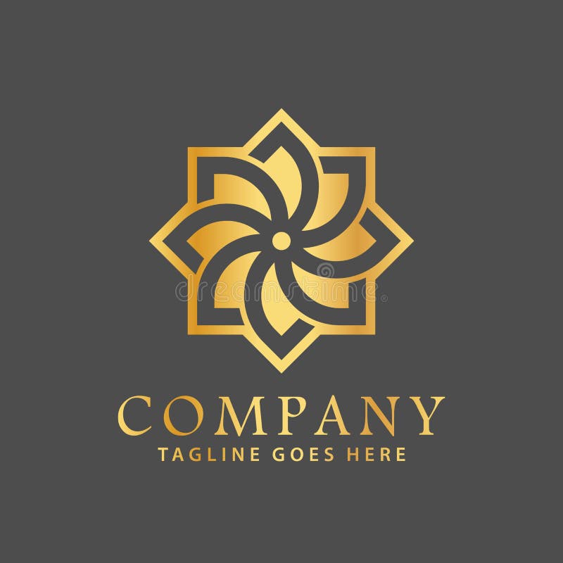 Gold Square Star Abstract Company Logos Design Vector Illustration ...