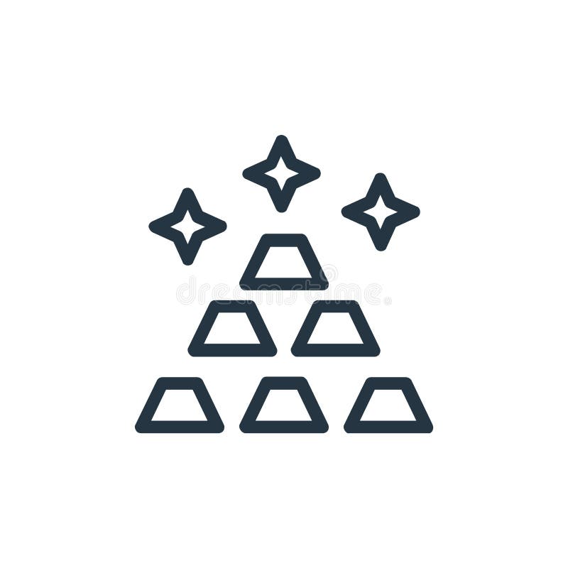 Gold Stack Vector Icon Isolated on White Background. Outline, Thin Line ...