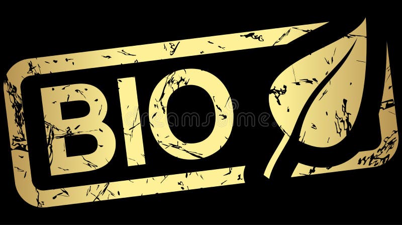 Gold stamp with text BIO stock vector. Illustration of gold - 95159077