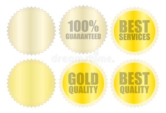 Gold Stamps stock vector. Illustration of label, guaranteed - 22124731