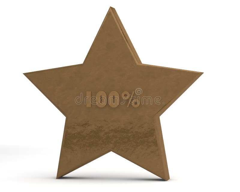 Gold star 100 stock illustration. Illustration of quality - 17988279