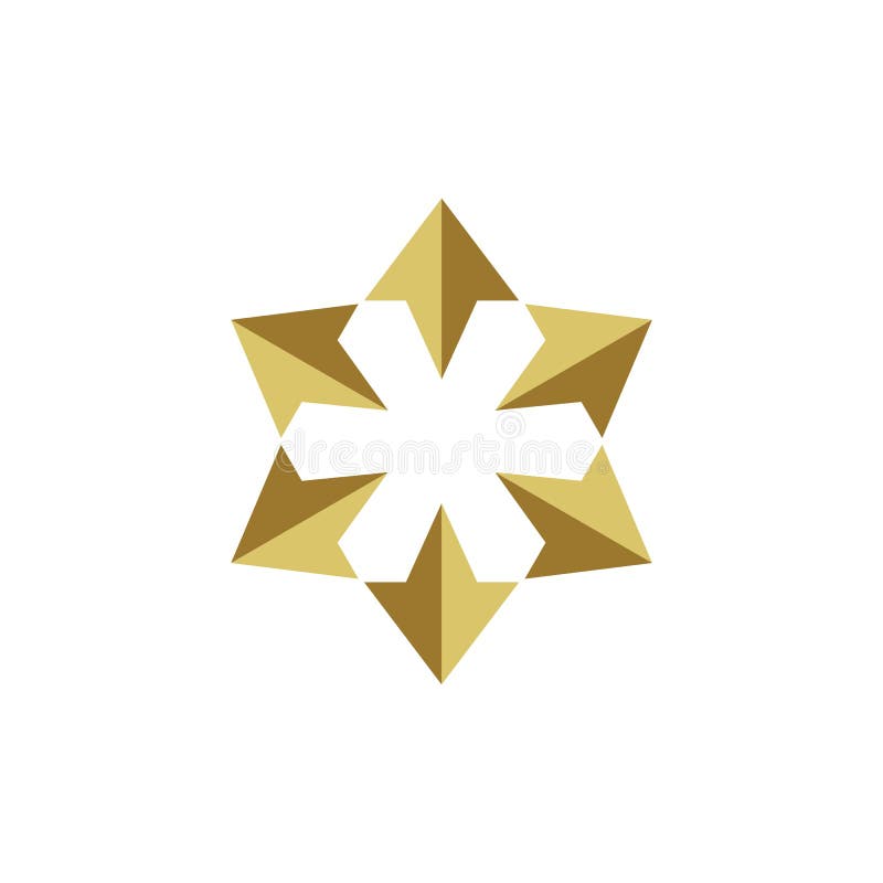 Gold Star Line Logo Template Illustration Design. Vector EPS 10 Stock ...