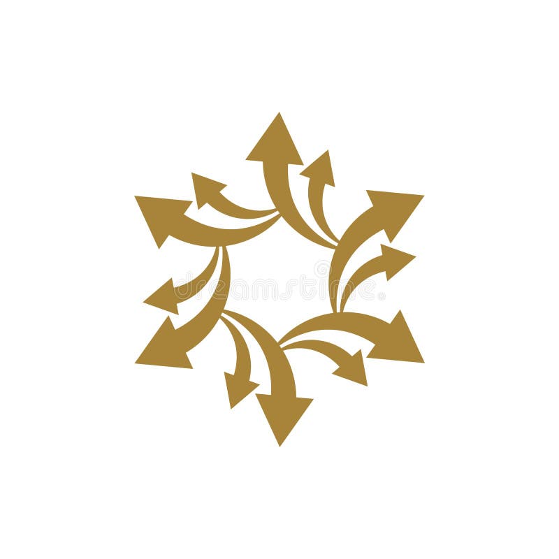 Gold Star Line Logo Template Illustration Design. Vector EPS 10 Stock ...