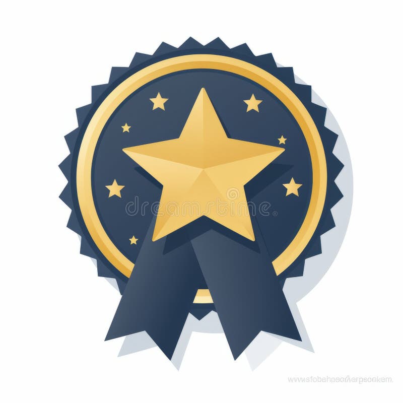 A Gold Star with a Smiley Face on it Stock Illustration - Illustration ...