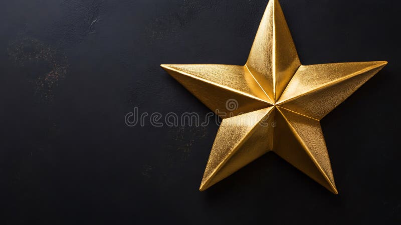 Gold Star on Black Background Simple Elegant Design Stock Illustration ...