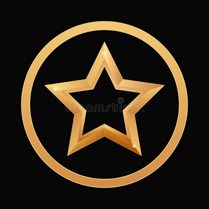 Gold star in circle stock vector. Illustration of abstract - 210013348
