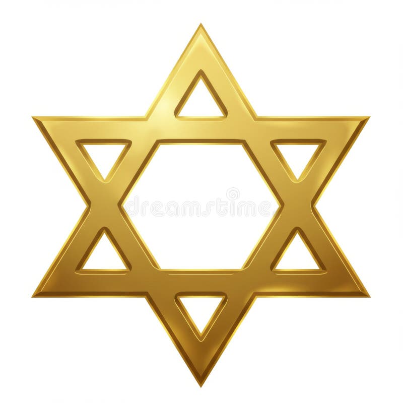 Gold Star of David on White Background Stock Illustration ...