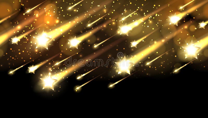 Gold Star Fall Pattern. Holiday Awards Night Vector Background With ...