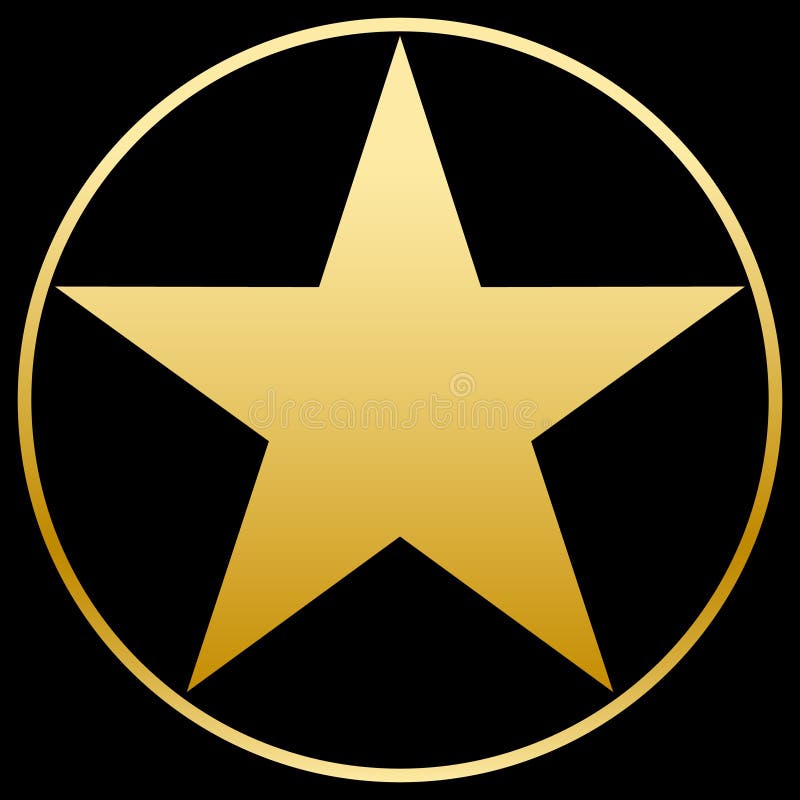 Gold Star in a Golden Circle. Simple Form. Flat Vector Image. Stock ...