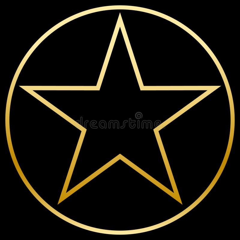 Gold Star in a Golden Circle. Simple Form. Flat Vector Image. Stock ...