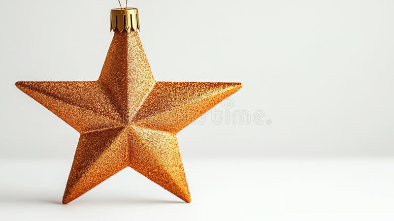 A Gold Star Hangs from a String on a White Background, Stunning Stock ...