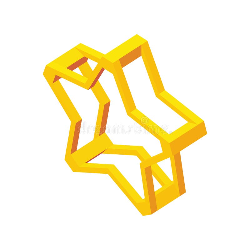Gold Star Icon, Isometric 3d Style Stock Vector - Illustration of ...