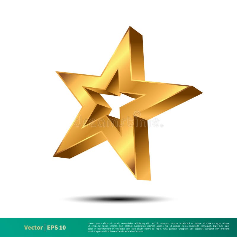 Gold Star Line Logo Template Illustration Design. Vector EPS 10 Stock ...
