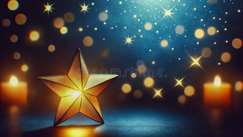 Gold Star Light Creating a Warm Glow, with a Softly Blurred Background ...